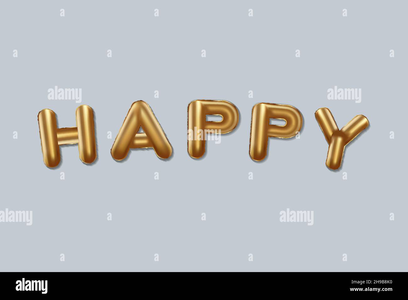 happy written with golden foil balloons. happy lettering, happy ...