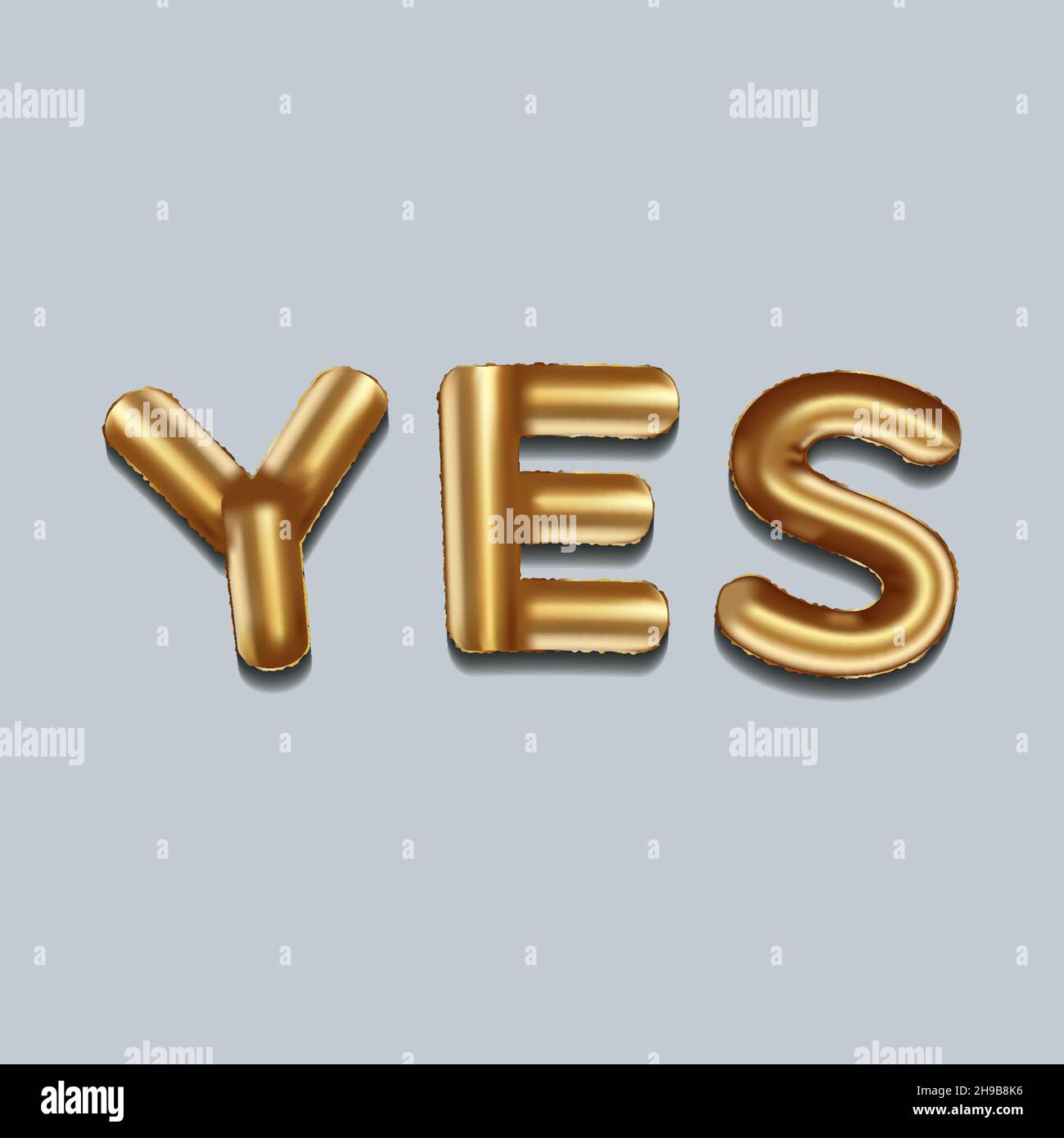 yes written with golden foil balloons. yes lettering realistic gold ...