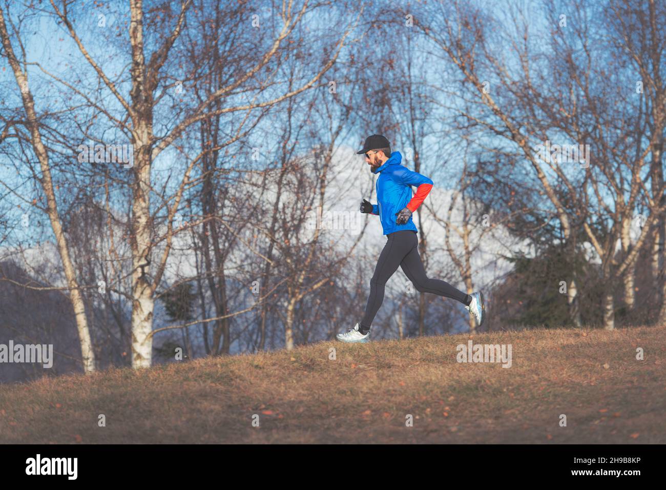 A marathon runner trains at altitude to raise hematocrit in blood Stock ...