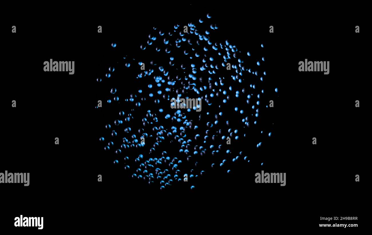 Colorful sphere consisting of balls. Animation. Colored balls in the ...