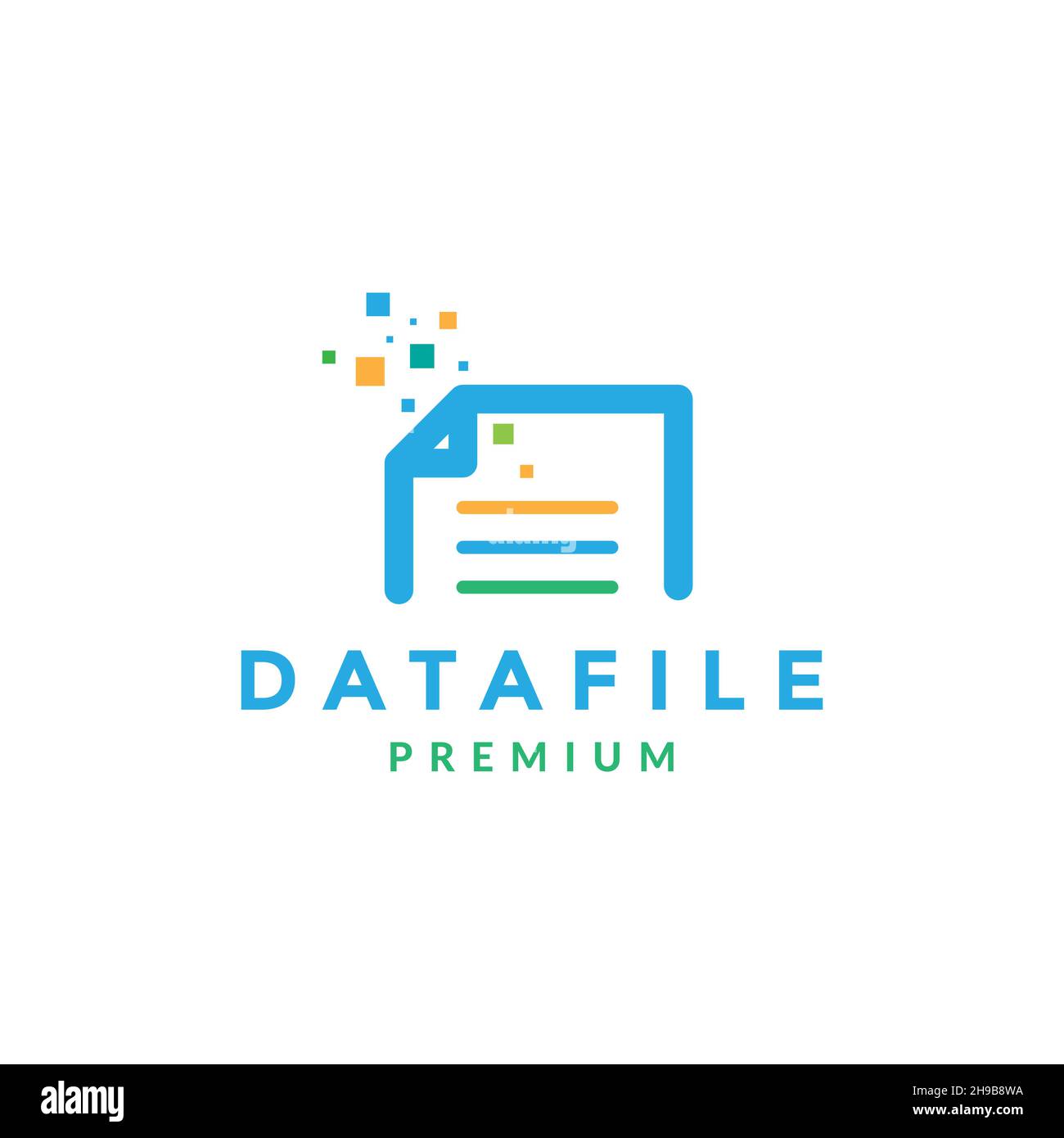 abstract paper doc data tech logo symbol icon vector graphic design ...