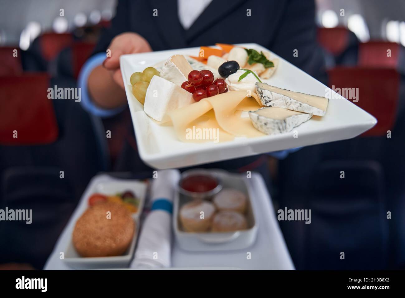 Plane food trolley hi-res stock photography and images - Alamy