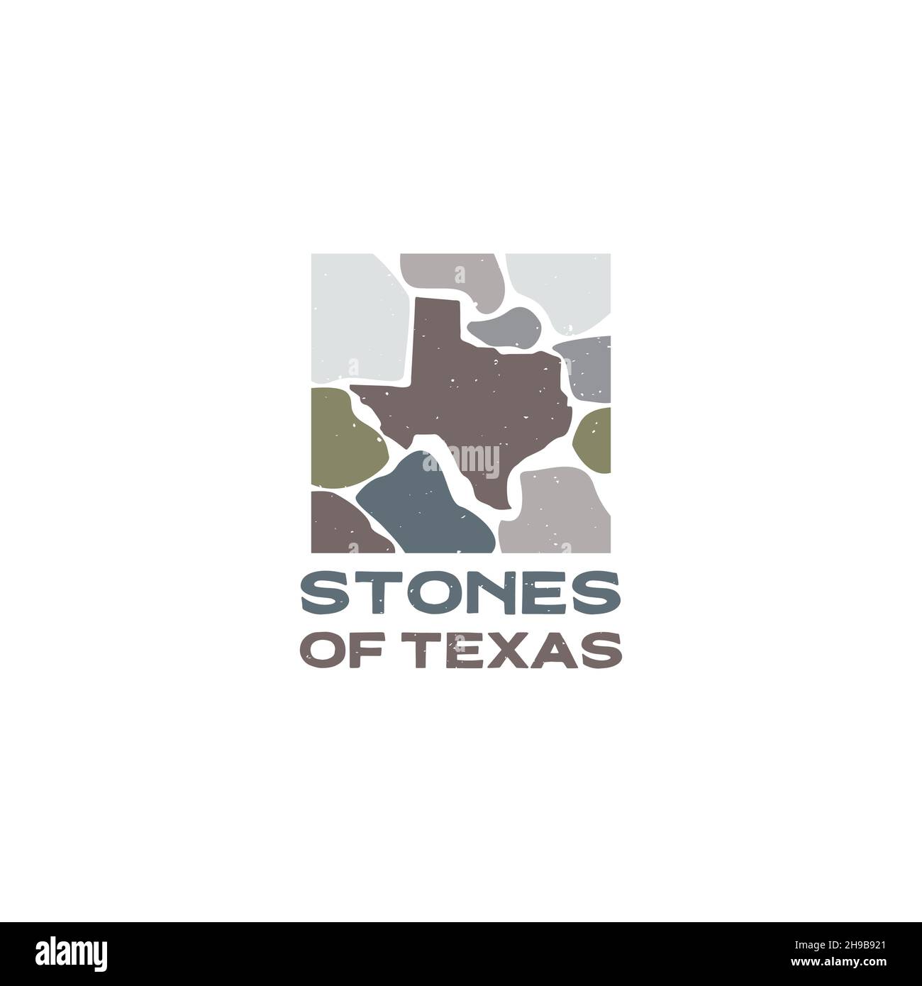 stone art with map texas logo symbol icon vector graphic design ...