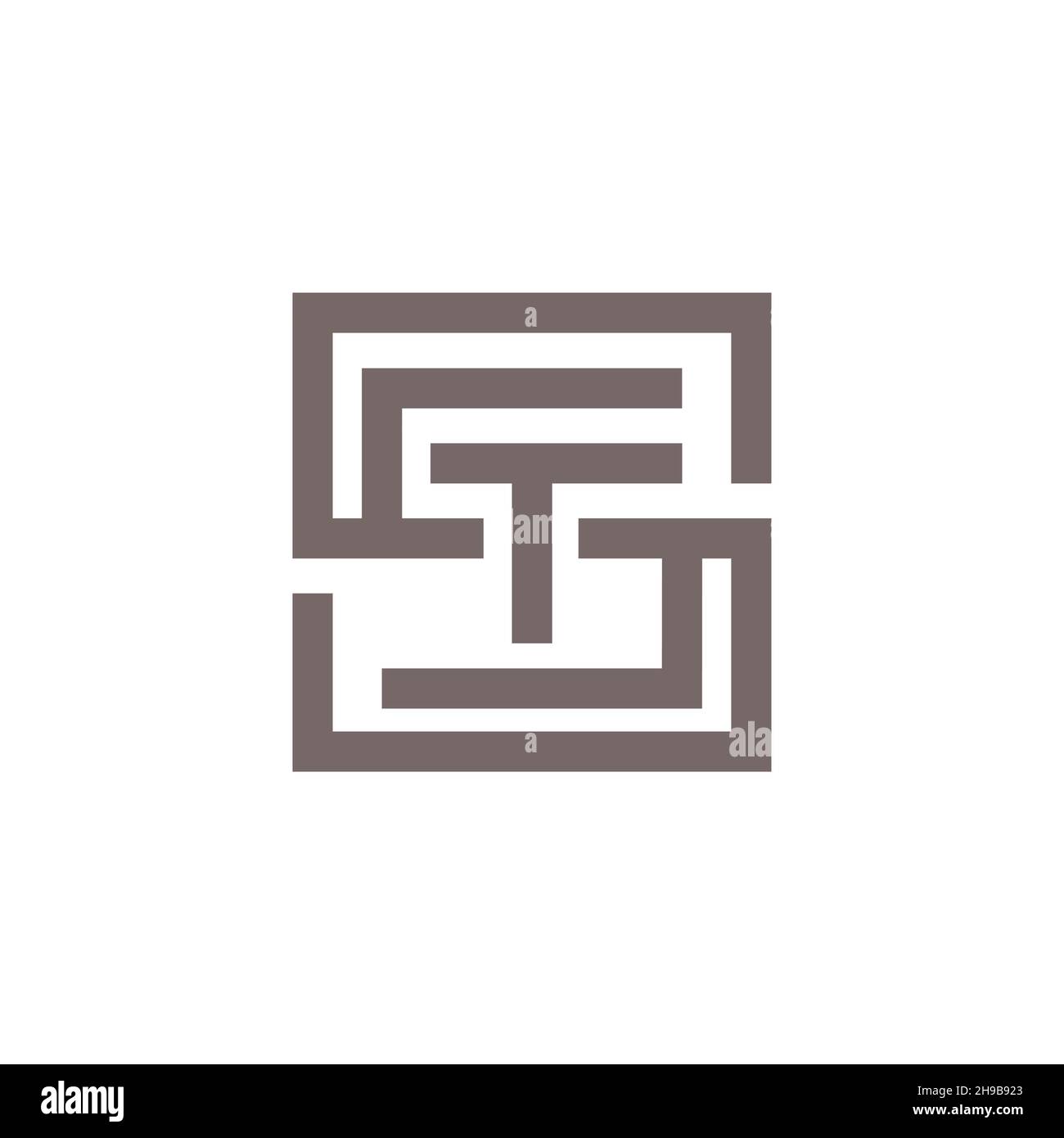 letter TS or ST square line logo symbol icon vector graphic design ...