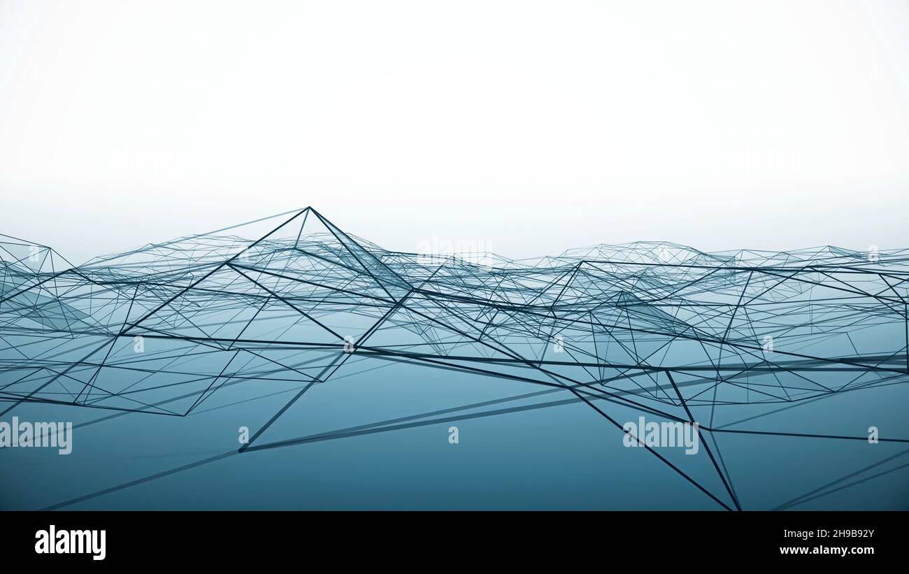 Abstract geometric volume waves on white background. Abstract micro ...