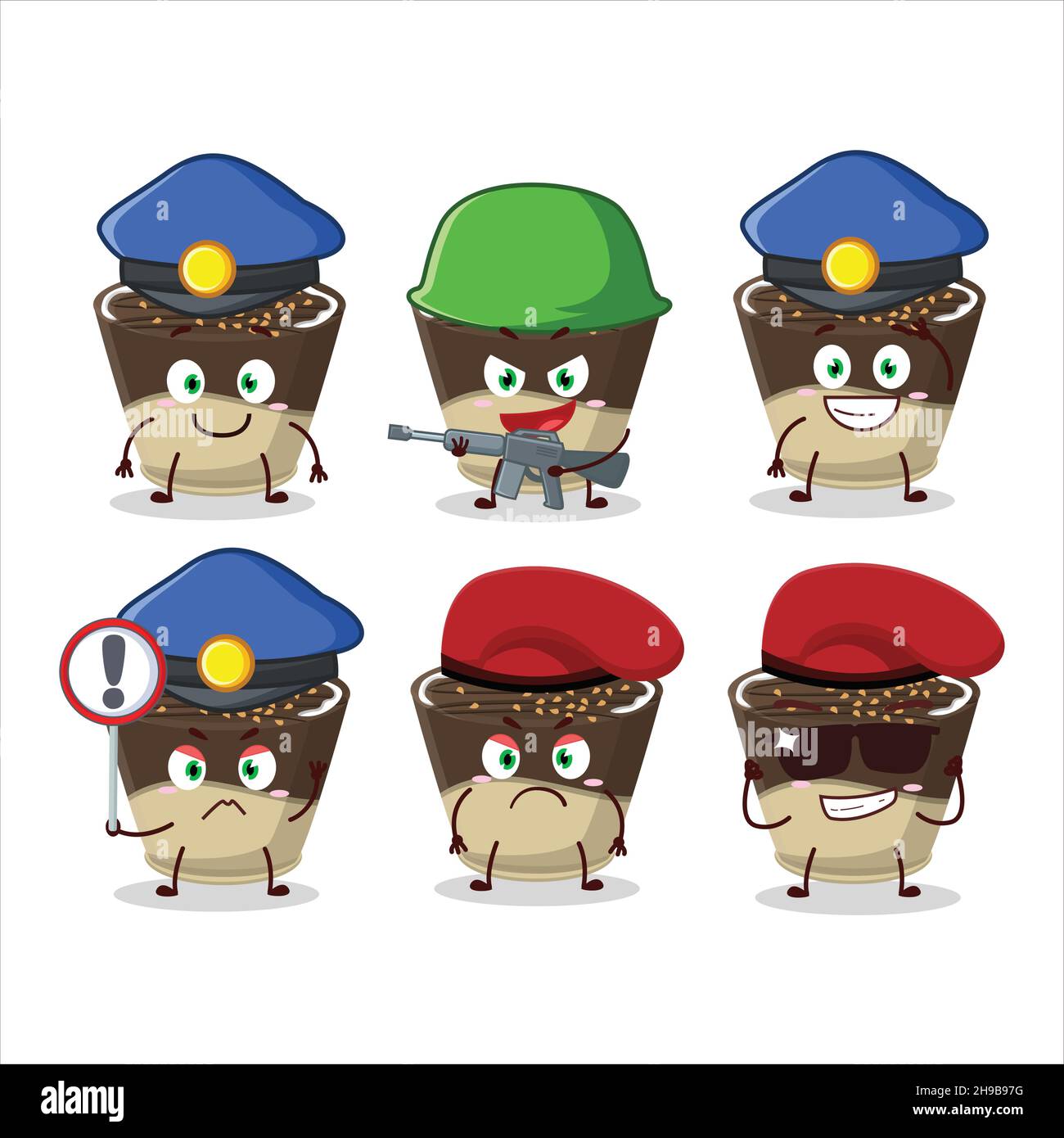 A dedicated Police officer of truffle chocolate milk candymascot design ...