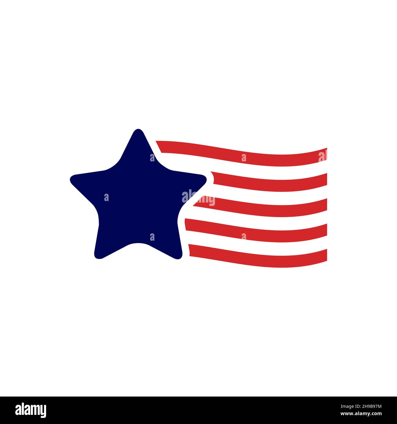 single star with american flag flat logo symbol icon vector graphic ...