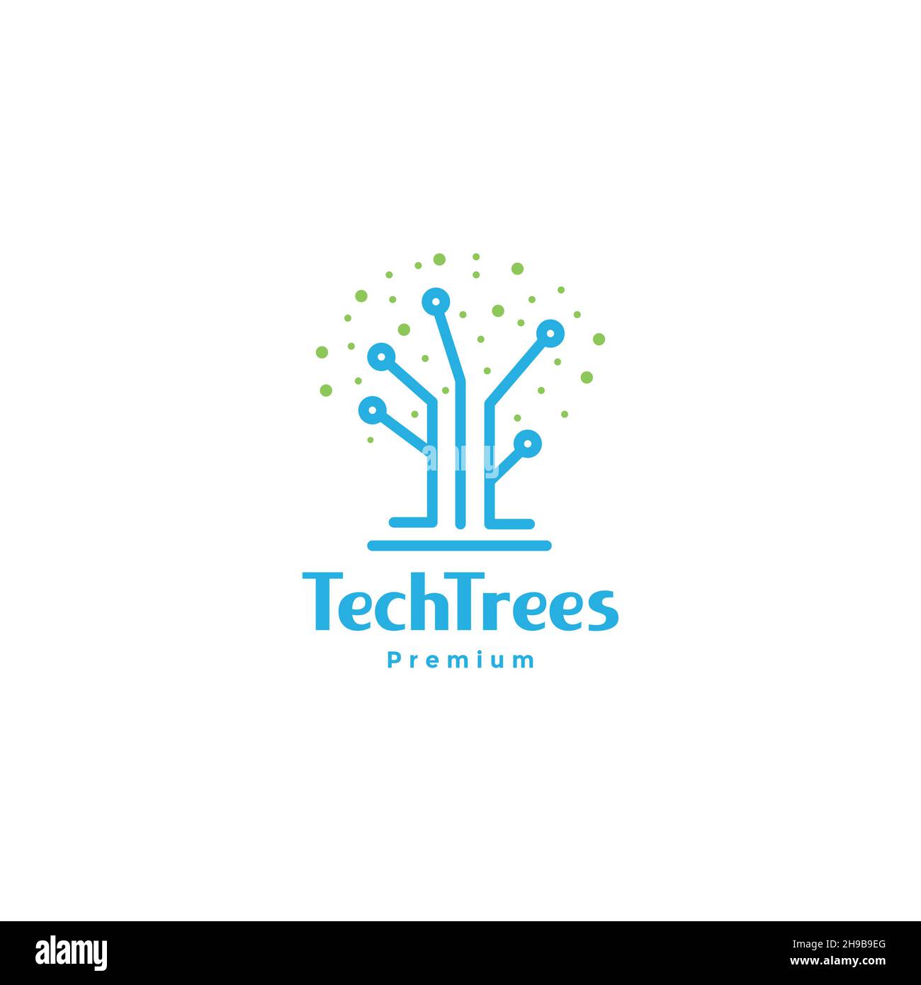 line connect tree tech abstract logo symbol icon vector graphic design ...