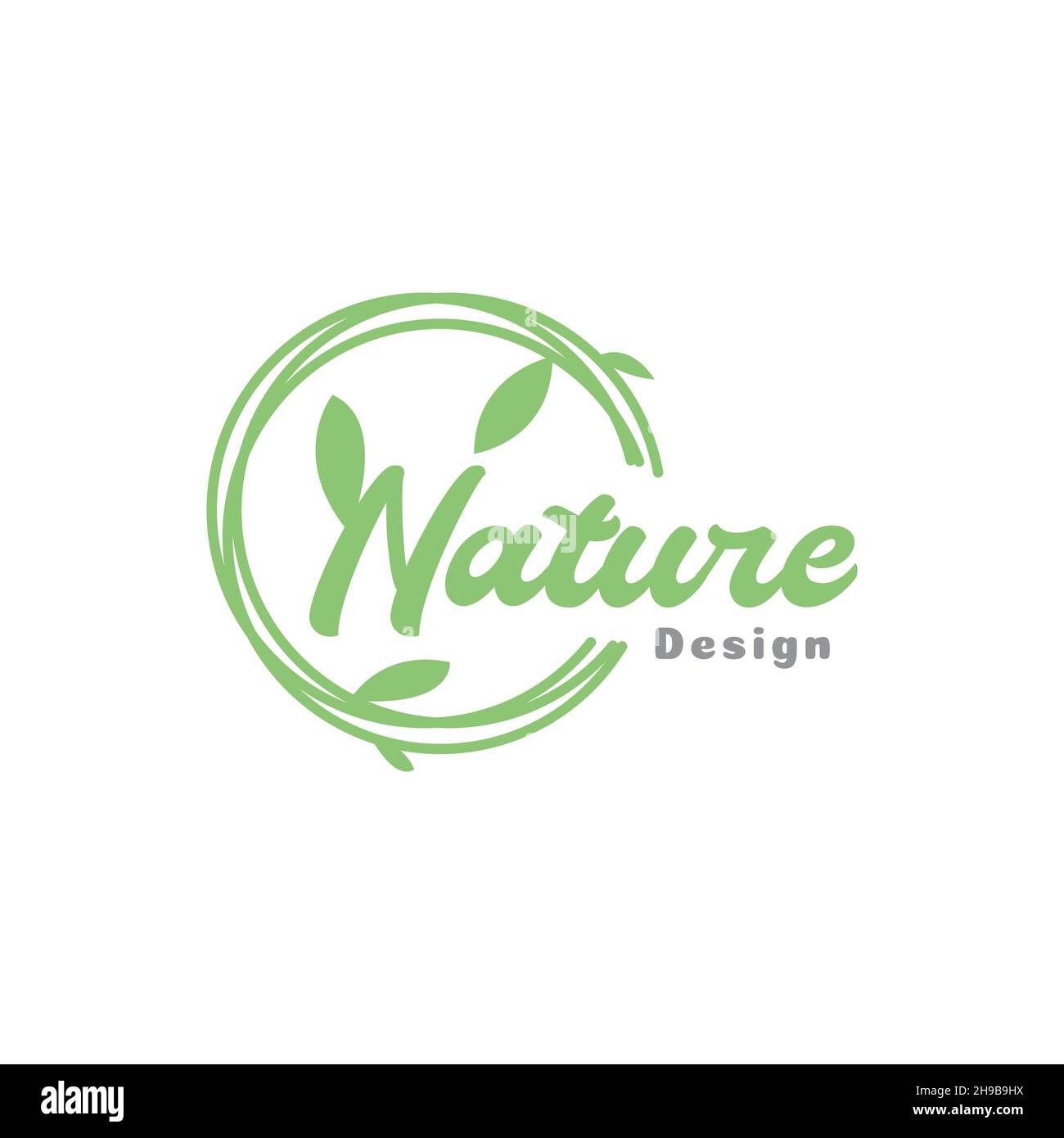 plant vines circle green logo symbol icon vector graphic design ...