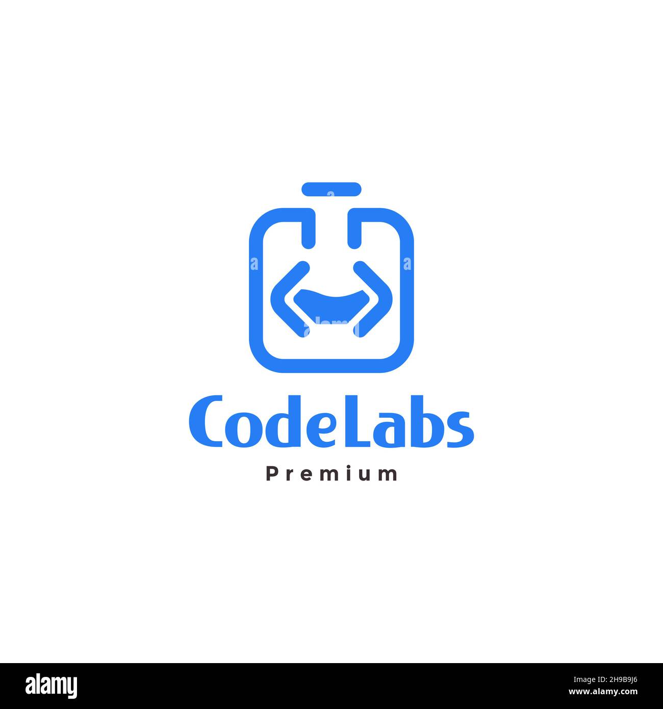 laboratory glass with coding logo symbol icon vector graphic design ...