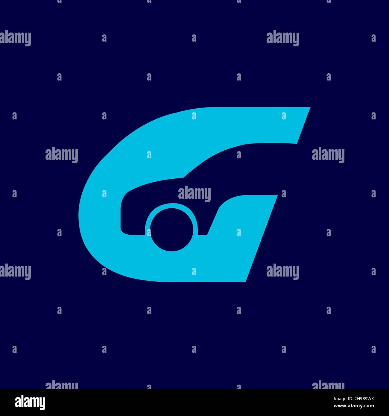 negative space car with initial G logo symbol icon vector graphic ...