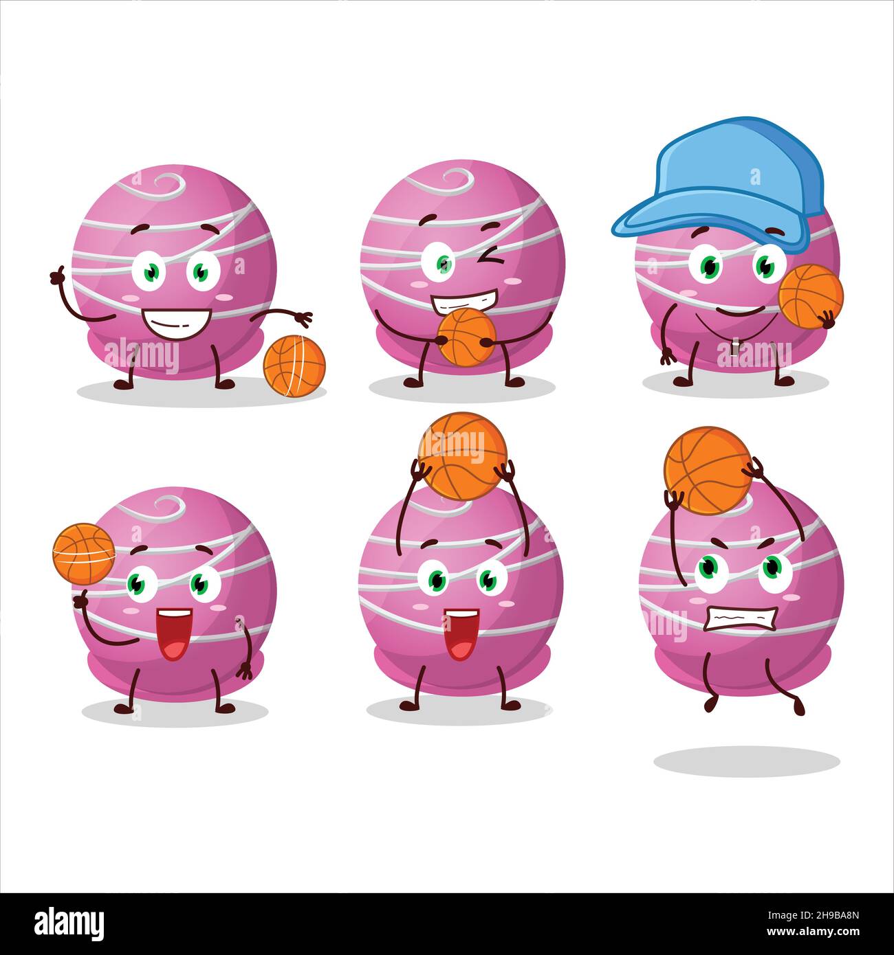Talented Truffle Strawberry Candy Cartoon Character As A Basketball