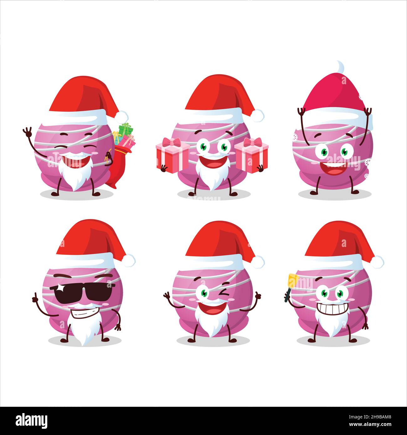 Santa Claus emoticons with truffle strawberry candy cartoon character ...