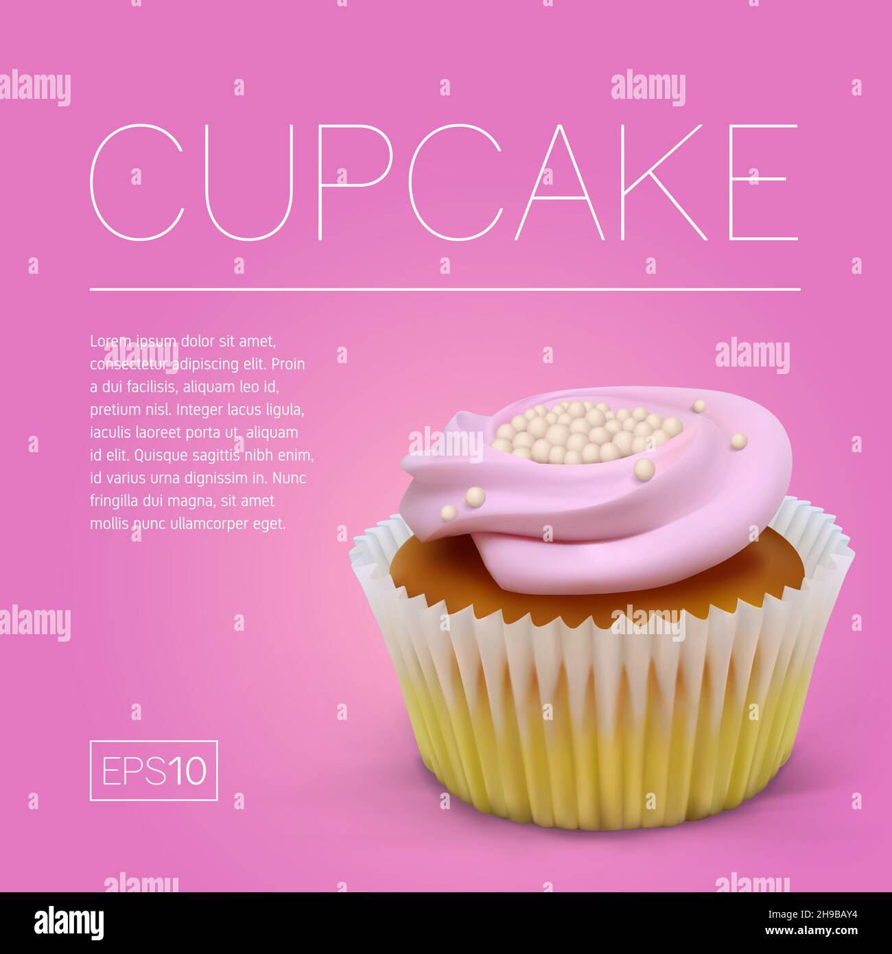 Cupcake frame cakes cream Stock Vector Images - Alamy