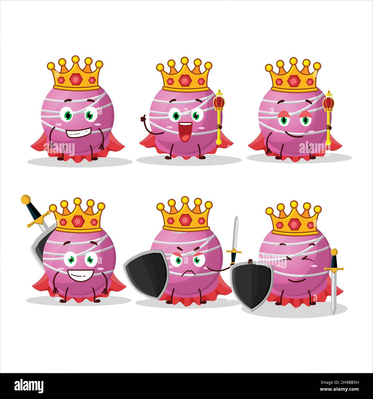 A Charismatic King truffle strawberry candy cartoon character wearing a ...