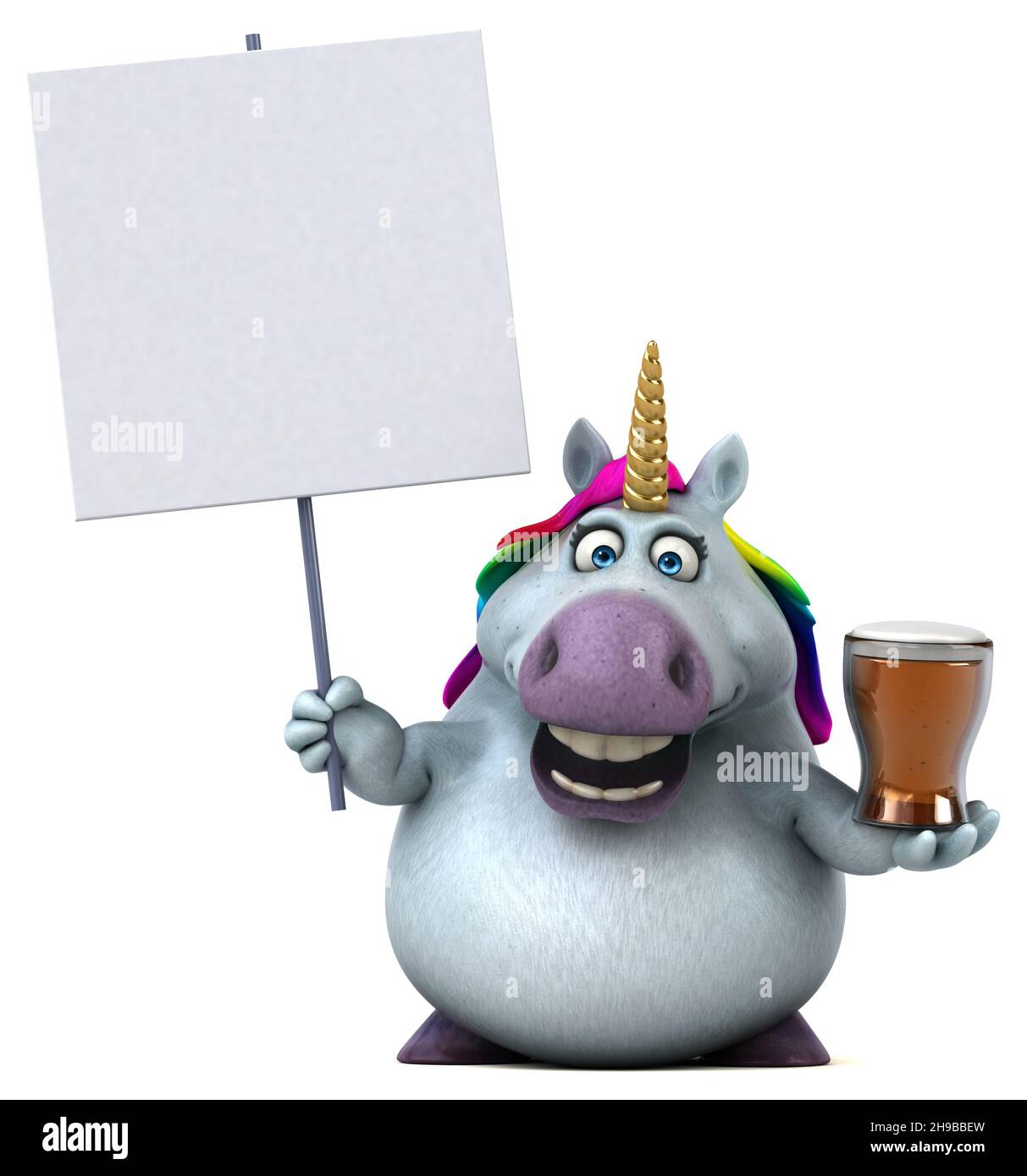Fun unicorn - 3D Illustration Stock Photo - Alamy