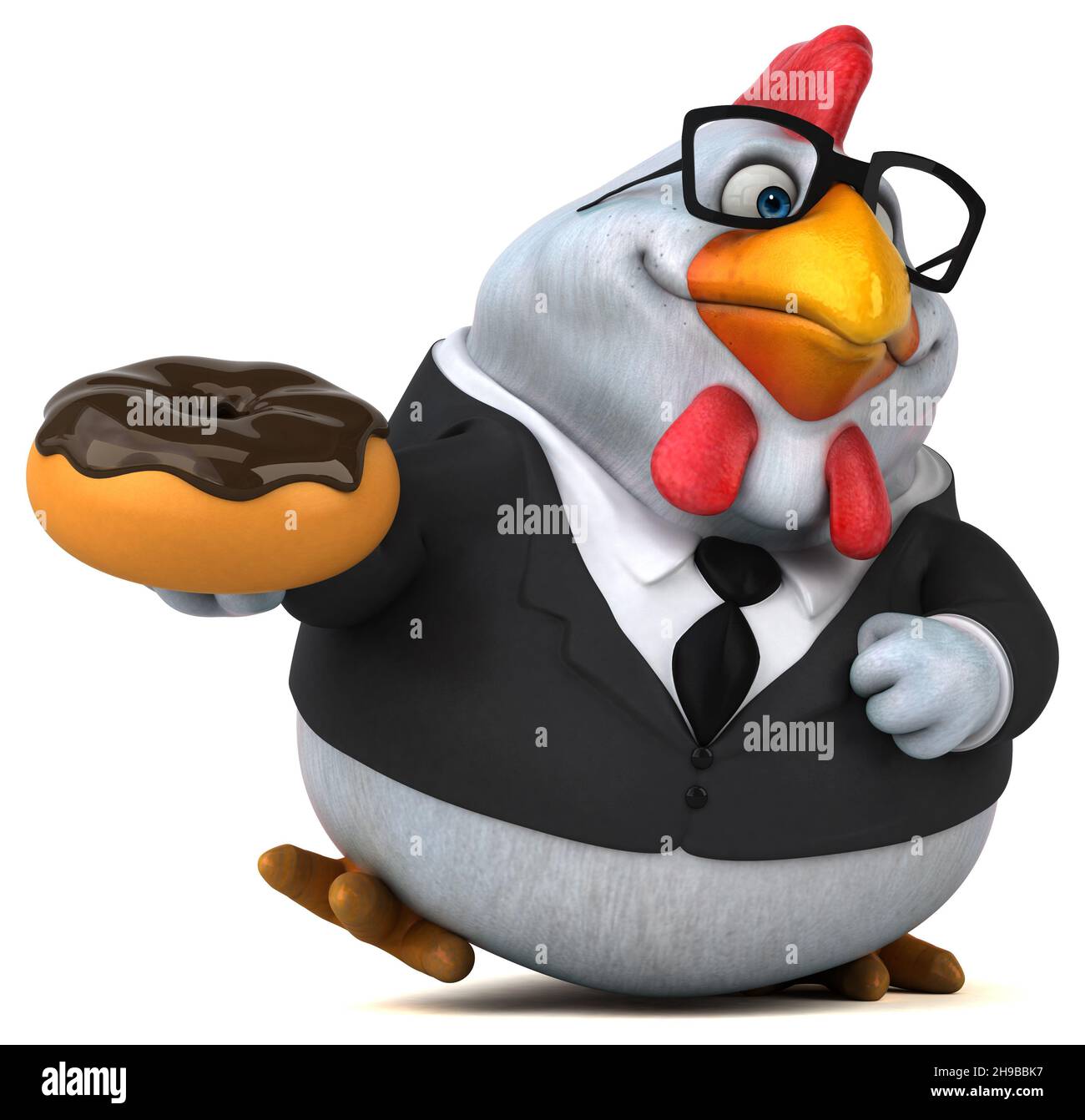 Fun chicken - 3D Illustration Stock Photo - Alamy