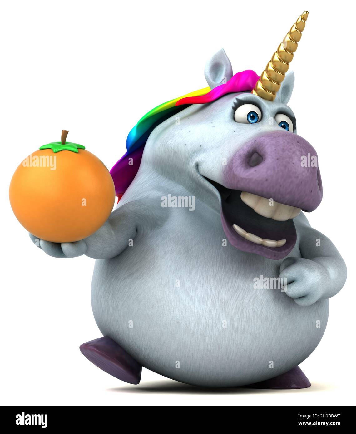 Fun unicorn - 3D Illustration Stock Photo - Alamy