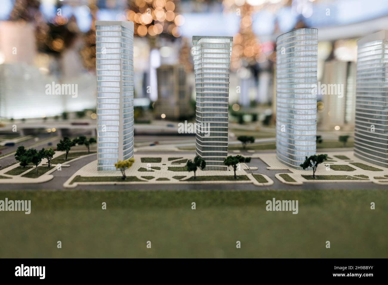 Miniature scale of the city a scale model of the city. Modern hotels ...