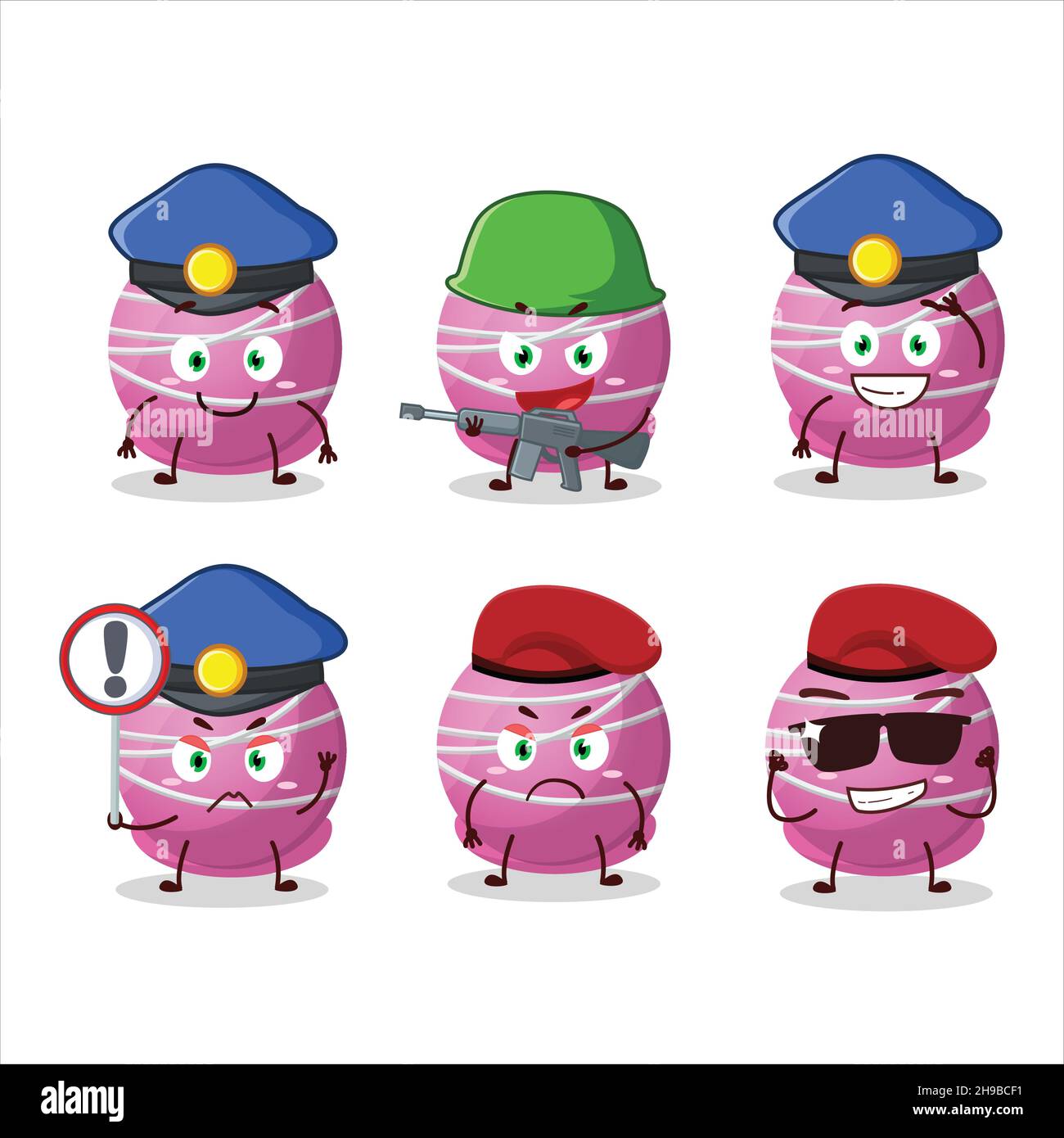 A dedicated Police officer of truffle strawberry candy mascot design ...