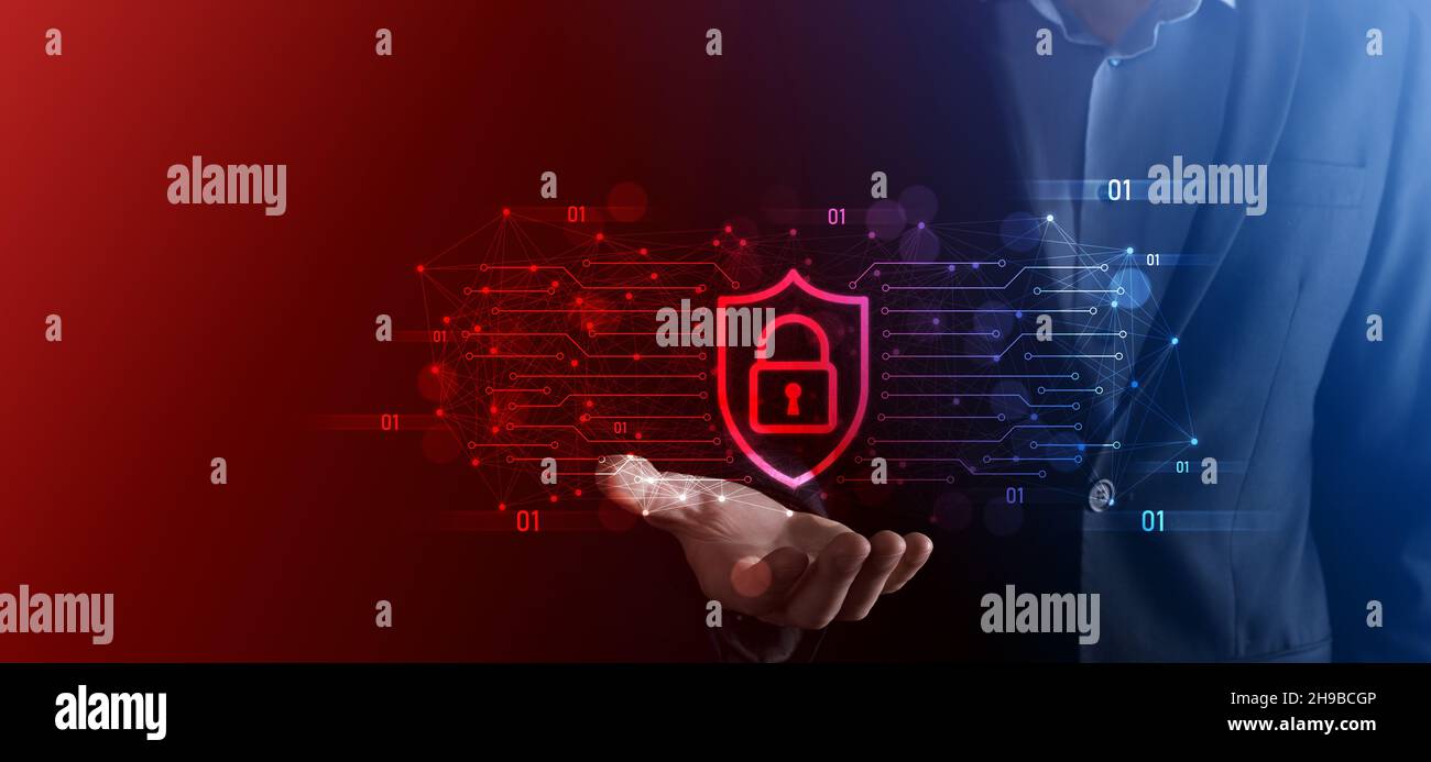 Protection network security computer and safe your data concept ...
