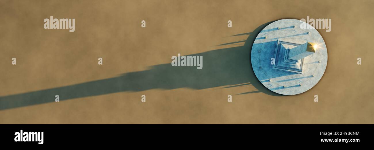 3D illustration of Egypt obelisk with shadow on brown background Stock ...