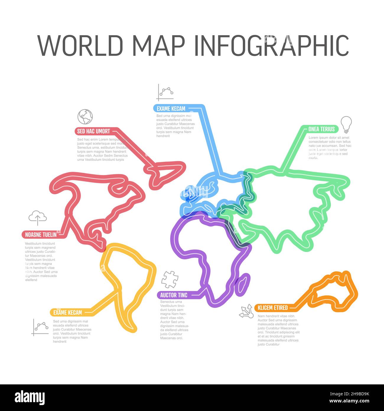 Vector world map Infographic report template made from thick marker ...
