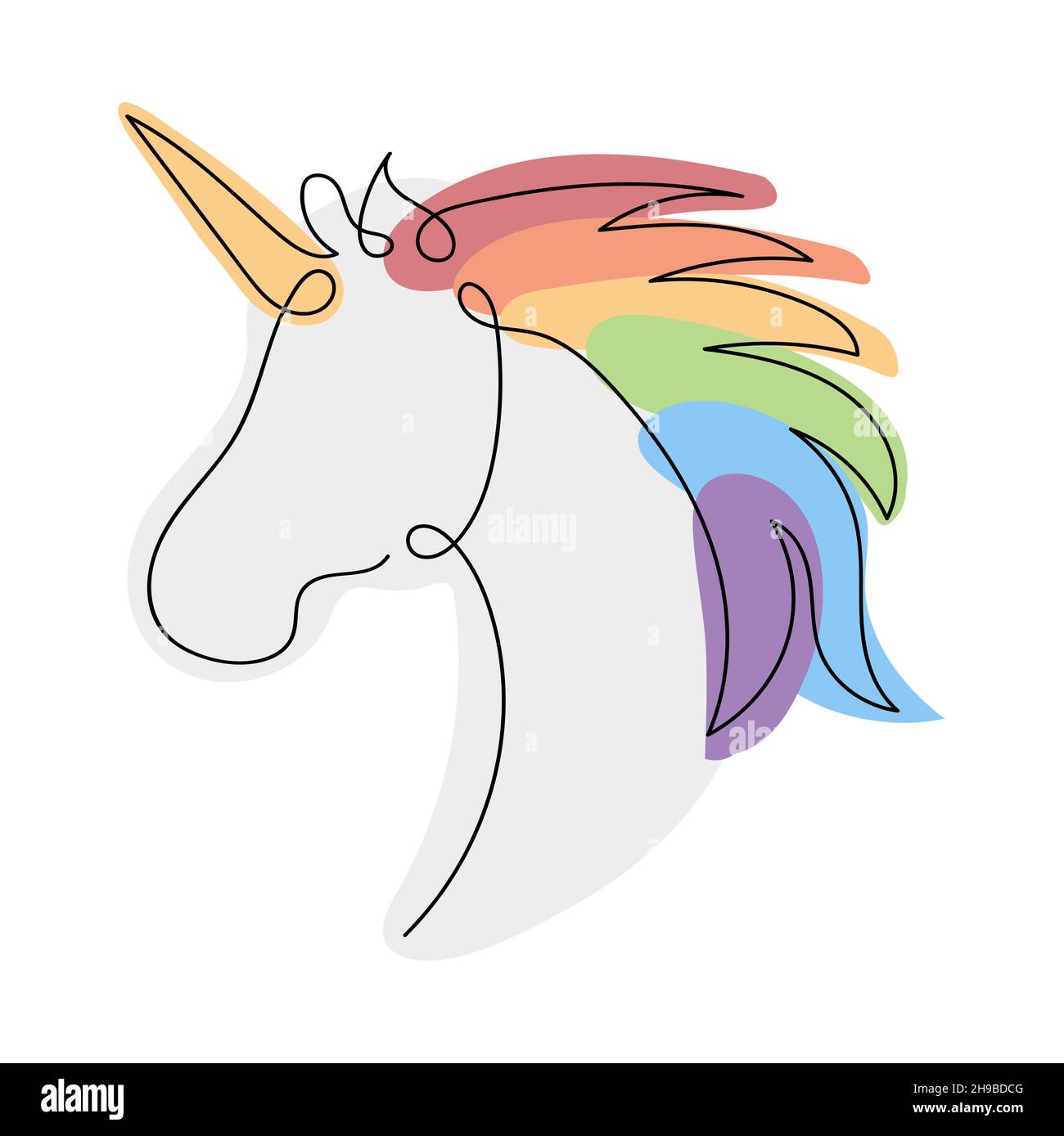 Horse continuous one line drawing hi-res stock photography and images ...