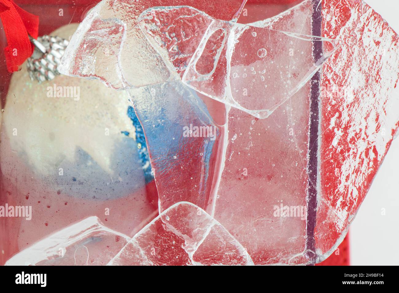 Ice background and texture, new year and christmas background, red ...