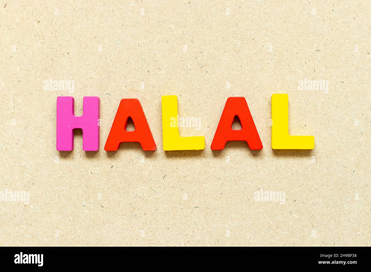 Color alphabet letter with word halal on wood background Stock Photo ...