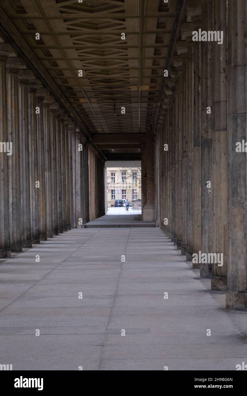 Passage through columns on Museum Island, Berlin Stock Photo - Alamy
