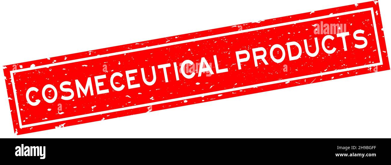 Grunge red cosmeceutical products word square rubber seal stamp on white background Stock Vector ...