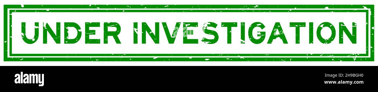 Grunge green under investigation word square rubber seal stamp on white ...