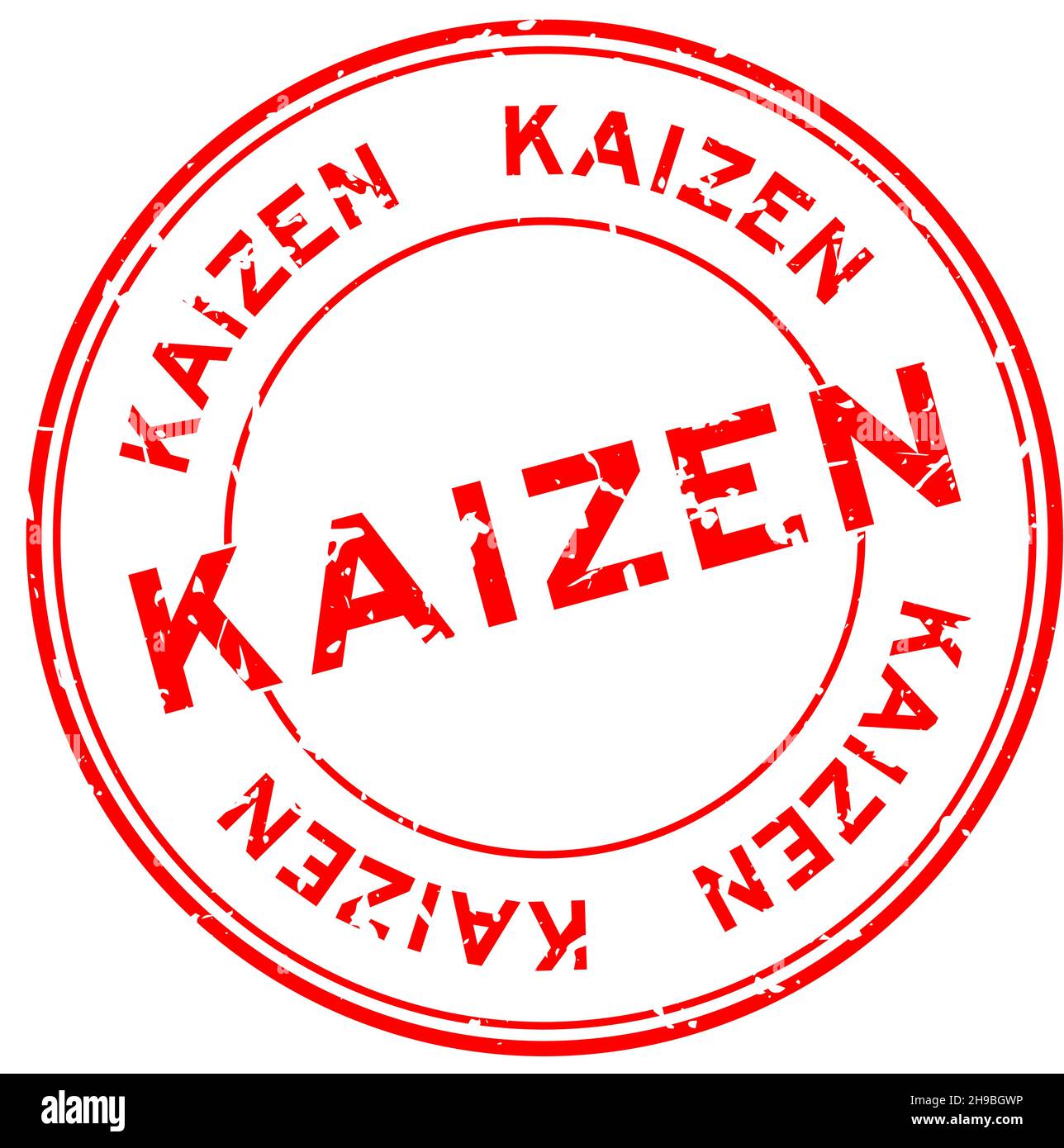 Grunge red kaizen word round rubber seal stamp on white background Stock Vector Image & Art - Alamy