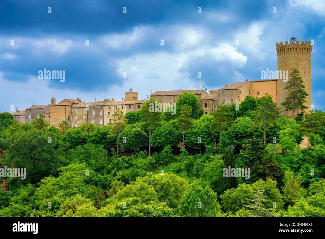Moresco, famous medieval village in the Fermo province, Marche, Italy ...