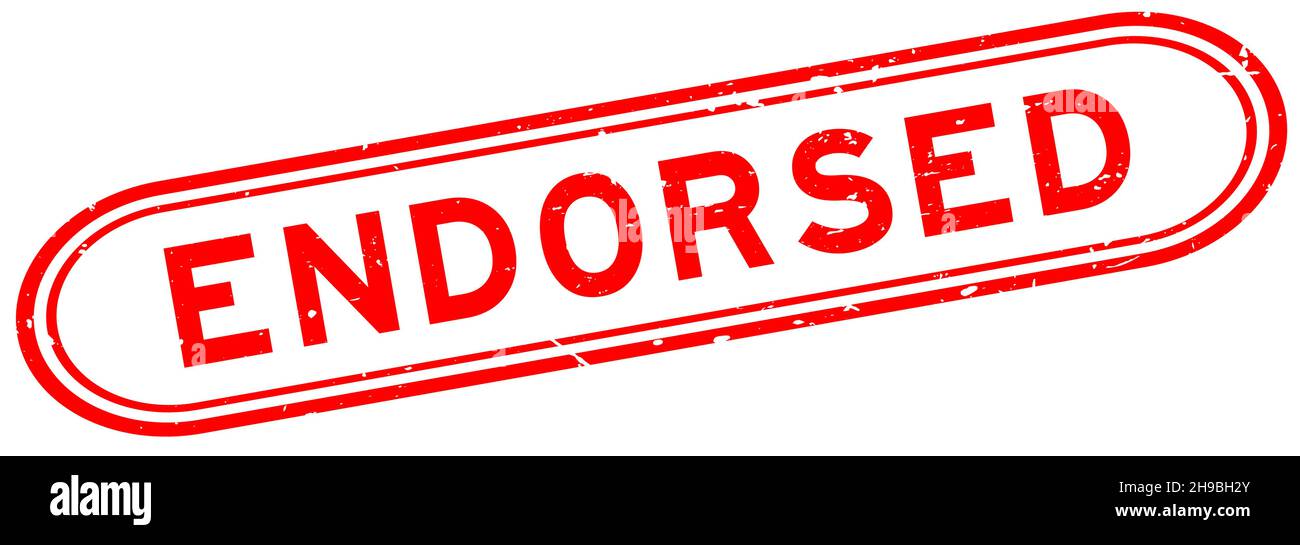 Grunge red endorsed word rubber seal stamp on white background Stock ...