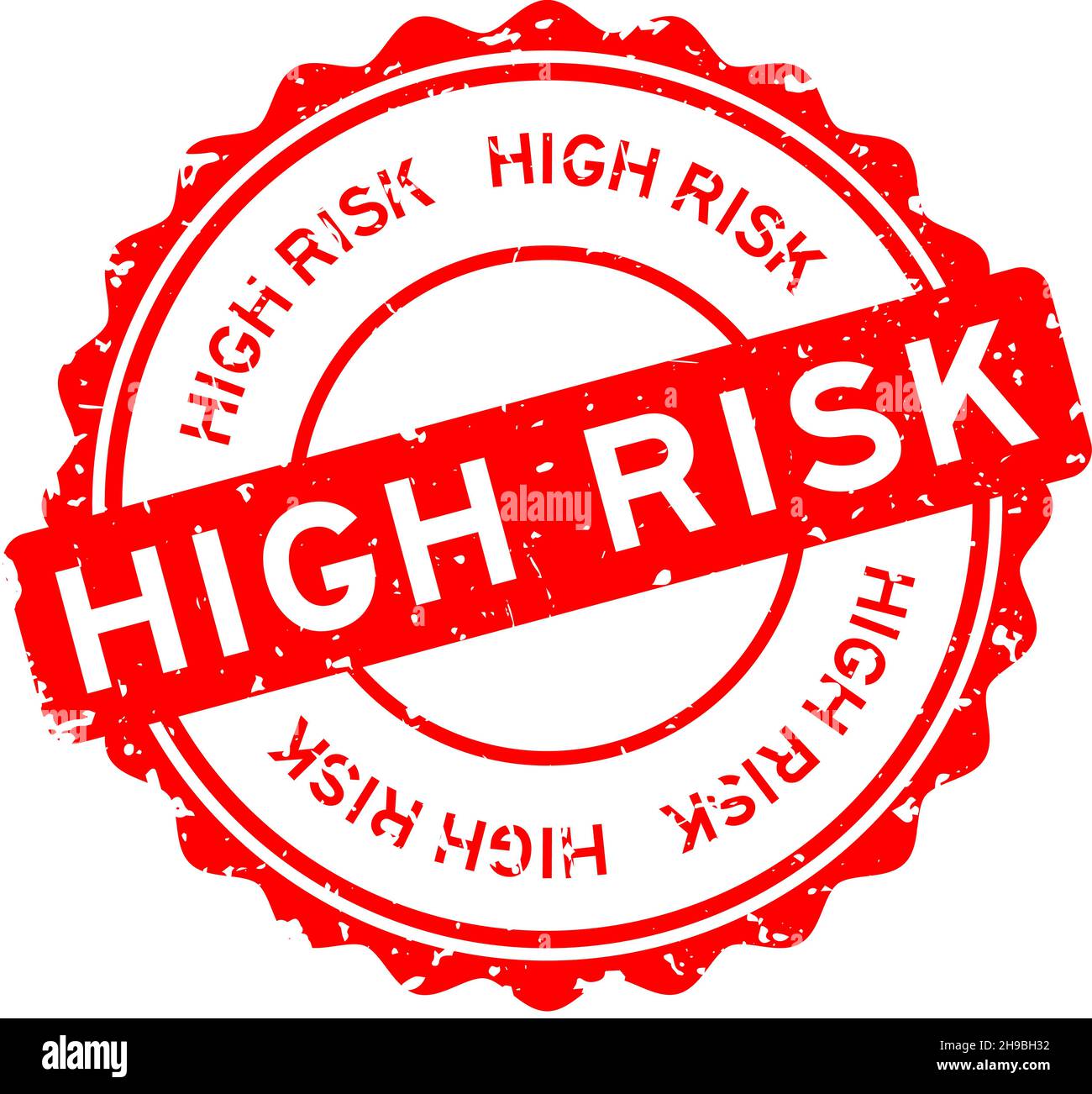 Grunge red high risk word round rubber seal stamp on white background Stock Vector Image & Art ...
