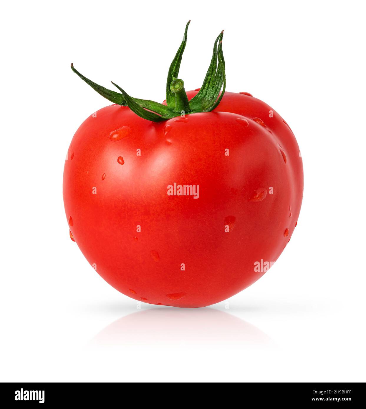 Single red tomato on white background isolated with clipping path Stock ...