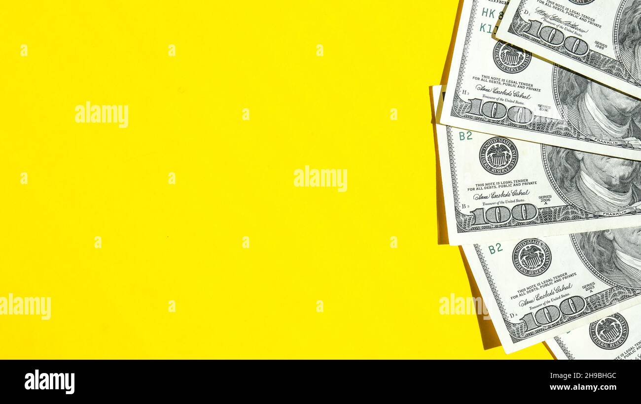 Us dollar bills in creative layout. Business concept, development ...