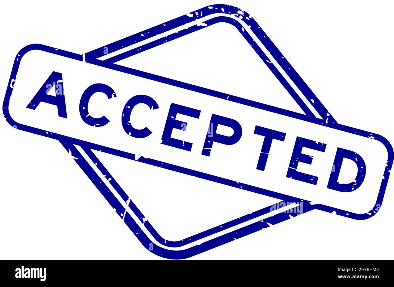 Grunge blue accepted word rubber seal stamp on white background Stock ...