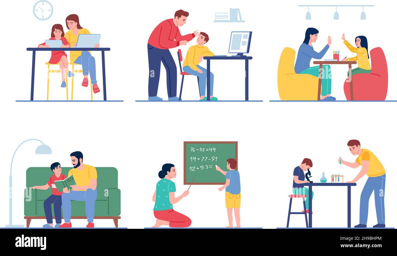 Boys girls mom Stock Vector Images - Alamy