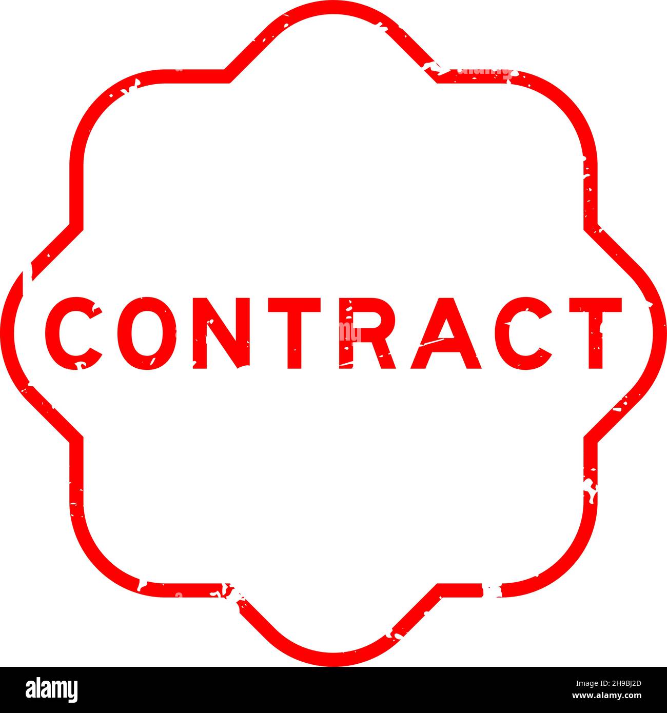 Grunge red contract word rubber seal stamp on white background Stock ...