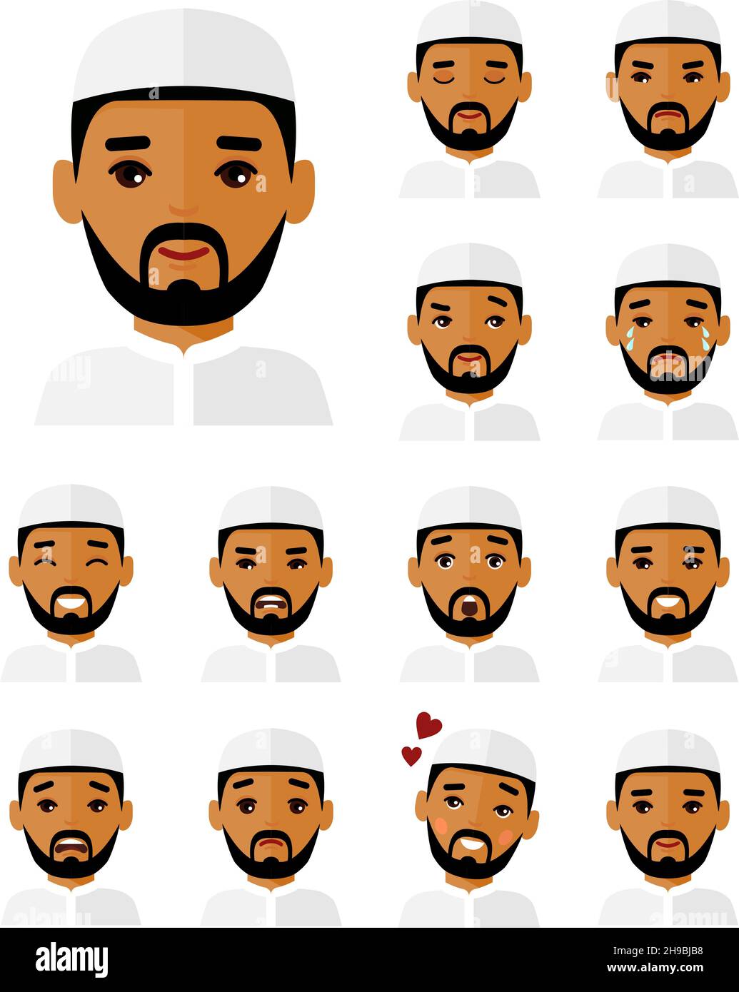 Arabic profile avatar set icon hi-res stock photography and images - Alamy