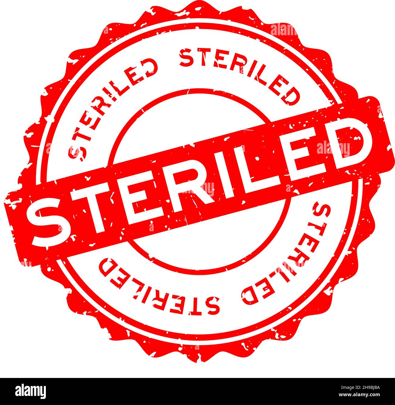 Grunge red steriled word round rubber seal stamp on white background Stock Vector Image & Art ...