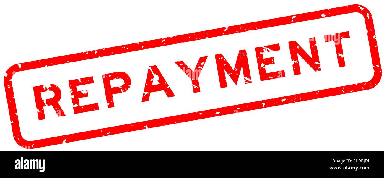 Grunge red repayment word square rubber seal stamp on white background ...