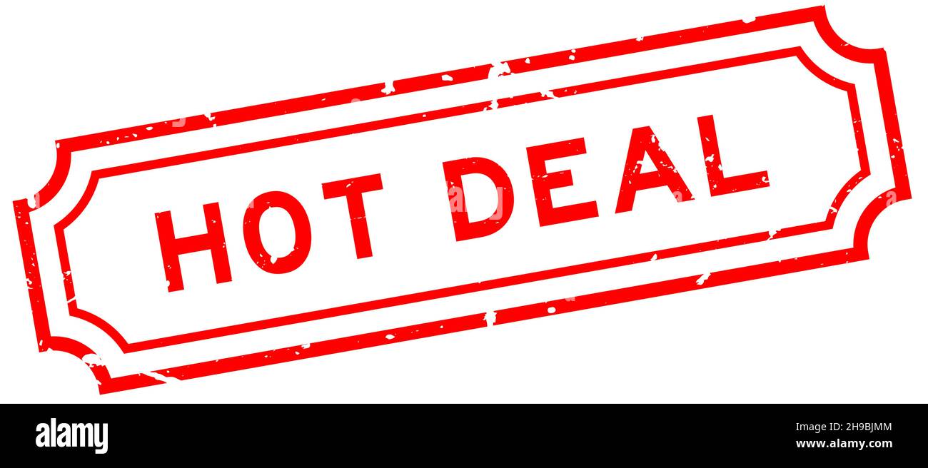 Grunge red hot deal word rubber seal stamp on white background Stock ...