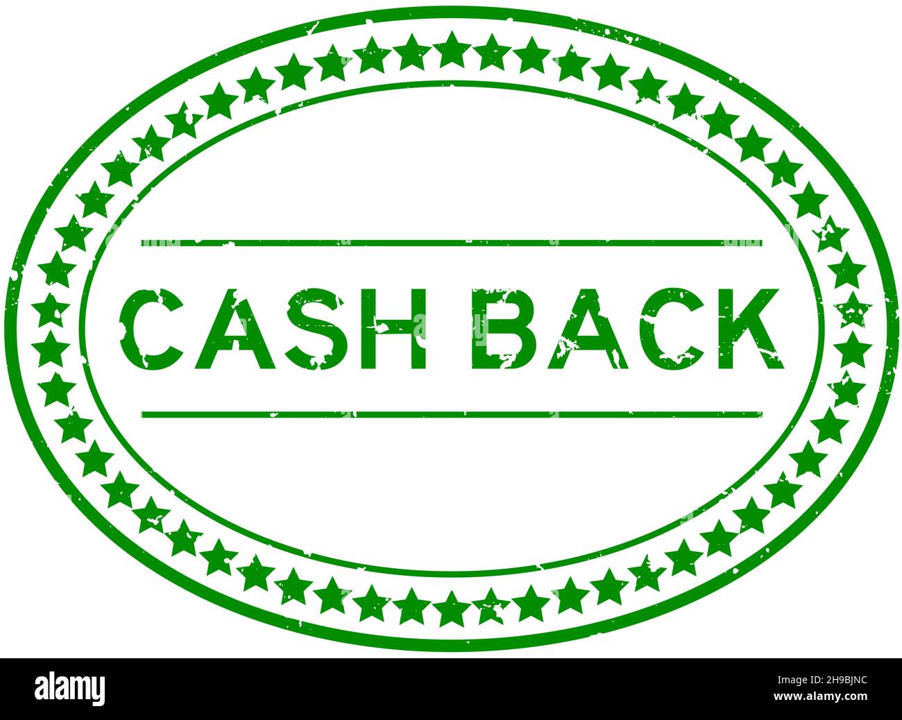 Grunge green cash back word oval rubber seal stamp on white background Stock Vector Image & Art ...