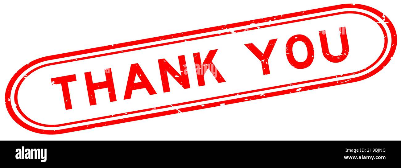 Grunge red thank you word rubber seal stamp on white background Stock ...