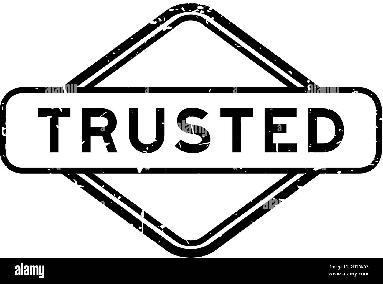 Grunge black trusted word rubber seal stamp on white background Stock ...