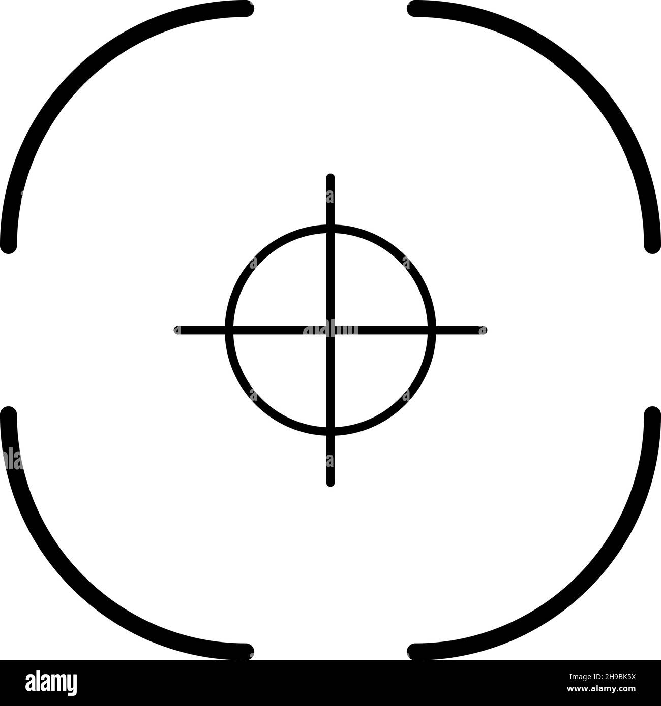Black line icon in scope or crosshair shape Stock Vector Image & Art ...